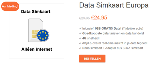 Data simkaart Europa | Prepaid Simkaart